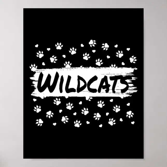 Wildcats Mascot School Spirit Back To School Footp Poster | Zazzle