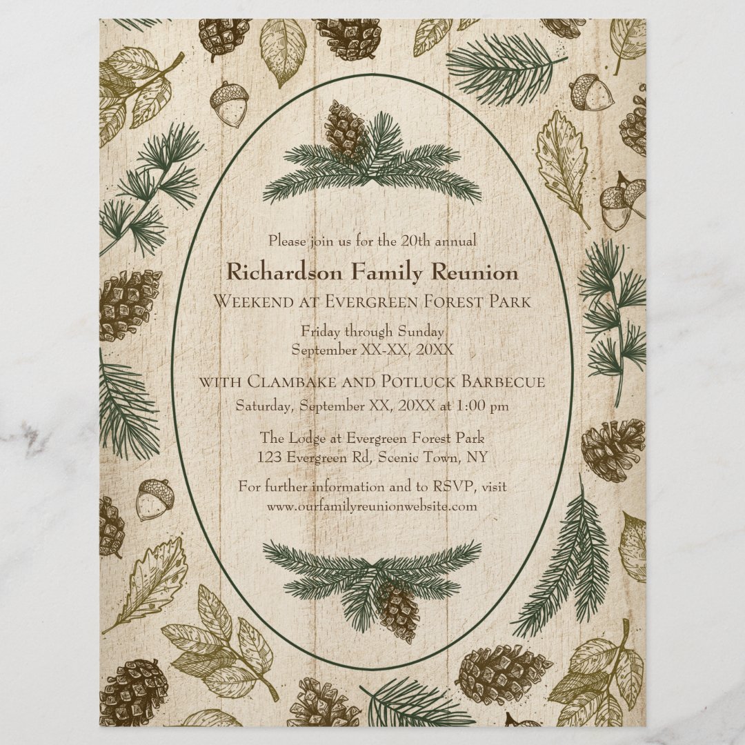 Wilderness Camping Family Reunion Jamboree BBQ Flyer | Zazzle