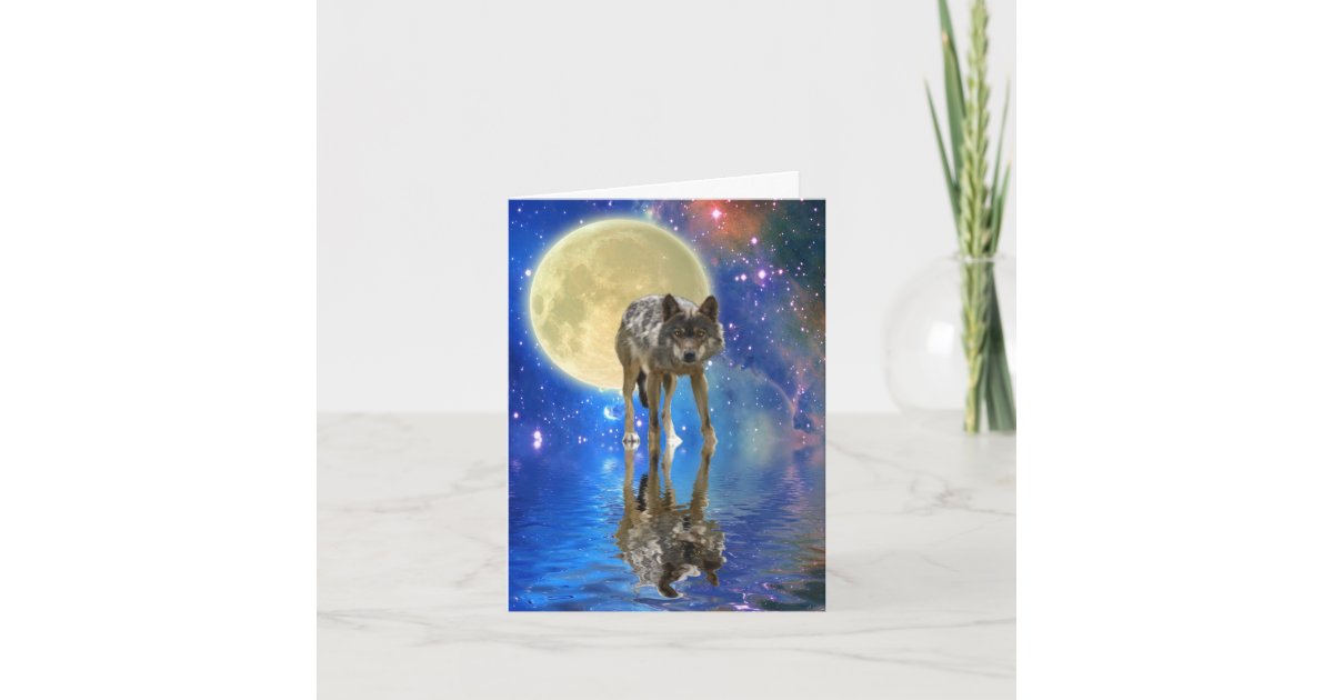 WILDERNESS WOLF Poem on a Greeting Card | Zazzle