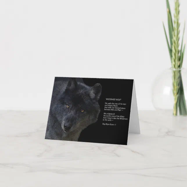 WILDERNESS WOLF Poem on a Note Card | Zazzle