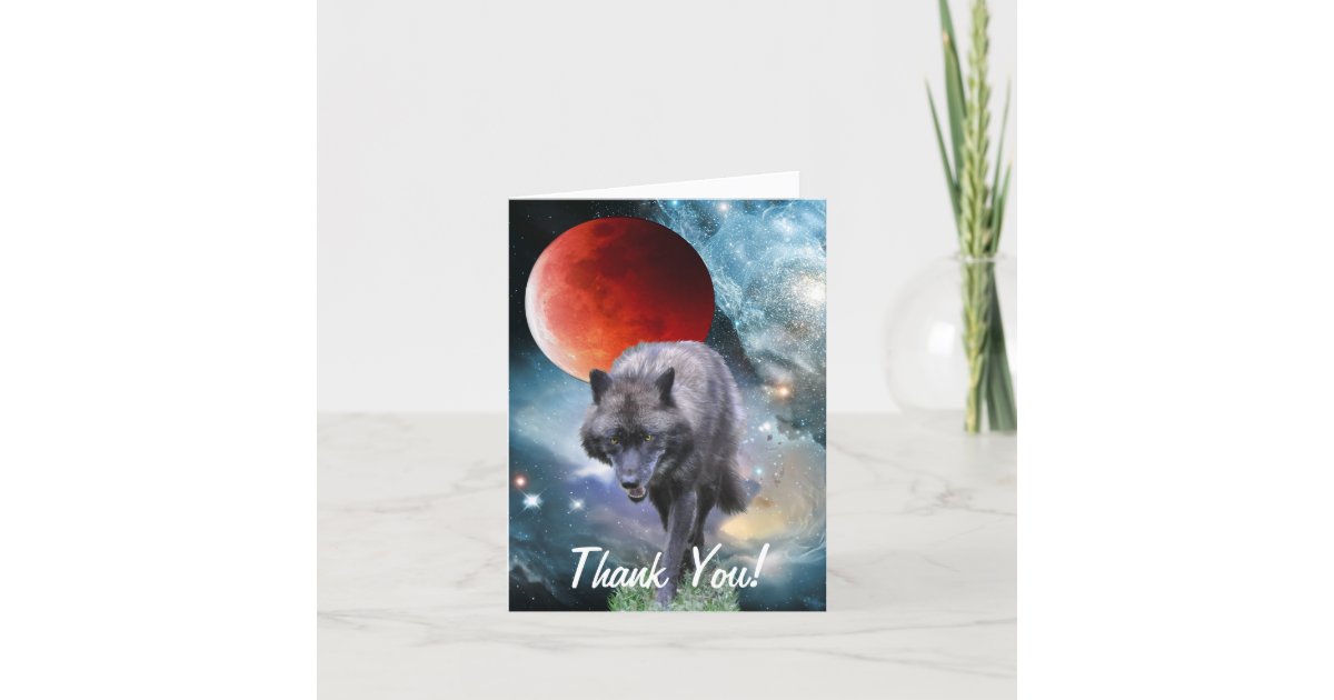 WILDERNESS WOLF & Poem Thank You Card | Zazzle