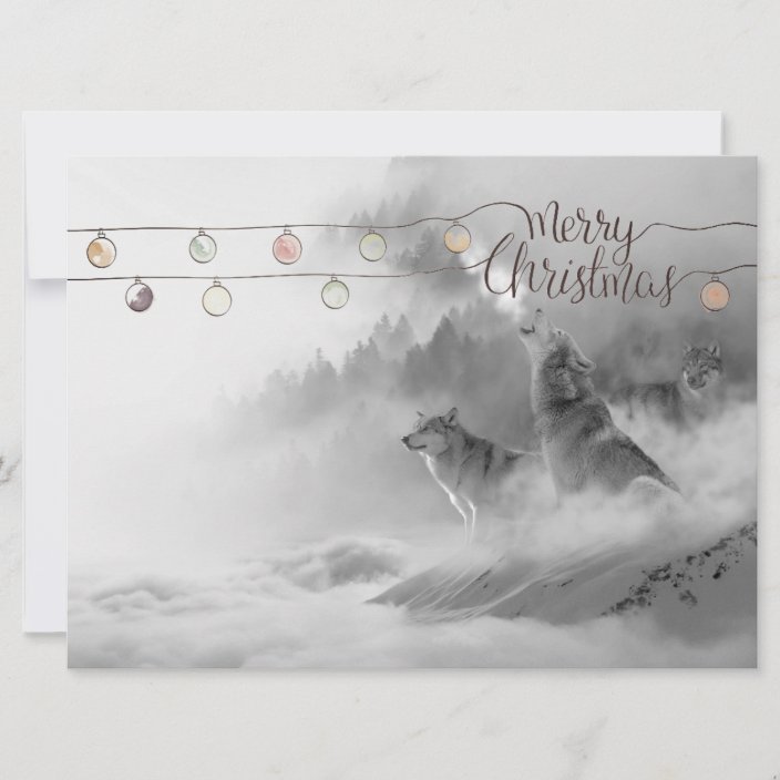 Wilderness Wolves In Snow Christmas Wildlife Holiday Card | Zazzle.com