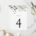 Wildflower and Bees Table Number | Zazzle