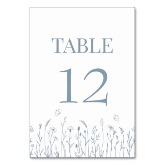 Wildflower and Butterflies Table Number Card | Zazzle