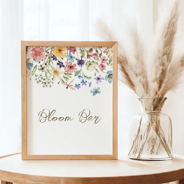 Wildflower Baby In Bloom Baby Shower Bloom Bar Poster | Zazzle