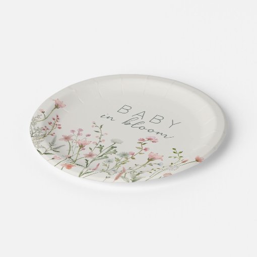 Wildflower Baby in Bloom Baby Shower Paper Plates | Zazzle