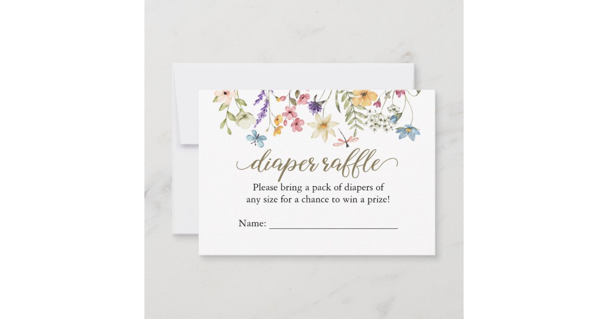 Wildflower Baby In Bloom Diaper Raffle Card | Zazzle