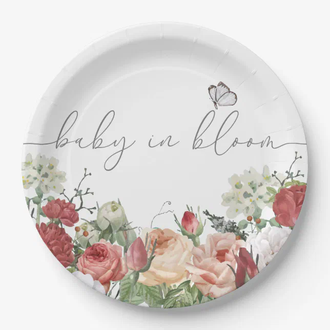Wildflower Baby in Bloom Girl Paper Plates | Zazzle