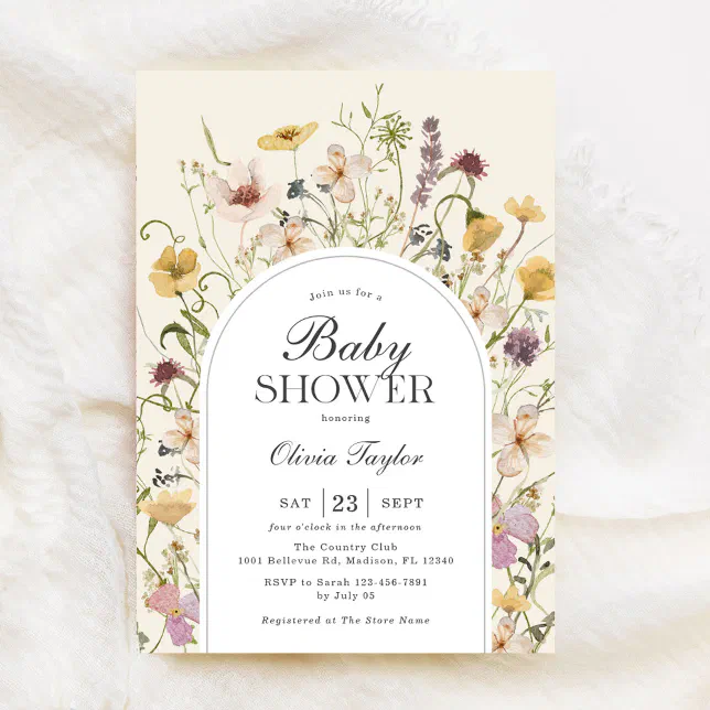 Wildflower Baby Shower Arch Invitation | Zazzle