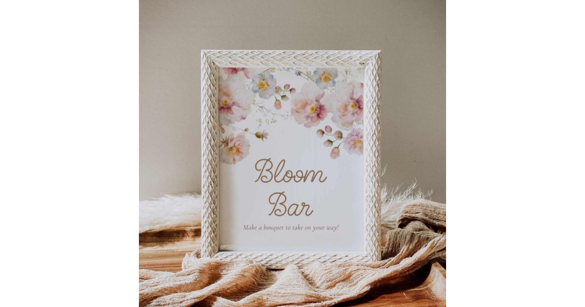 Wildflower Baby Shower Bloom Bar Poster | Zazzle