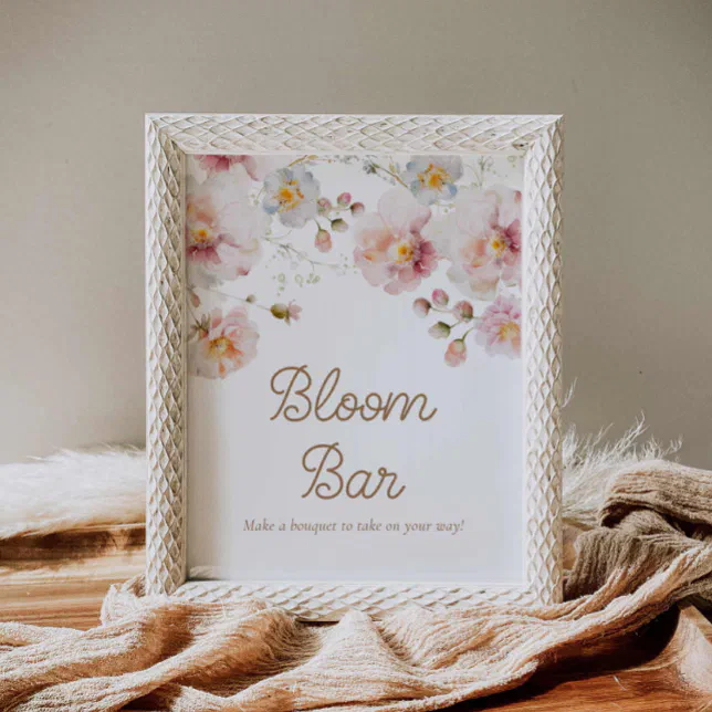 Wildflower Baby Shower Bloom Bar Poster | Zazzle