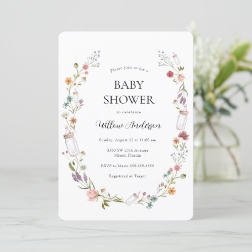 Wildflower Baby Shower Invitation | Zazzle