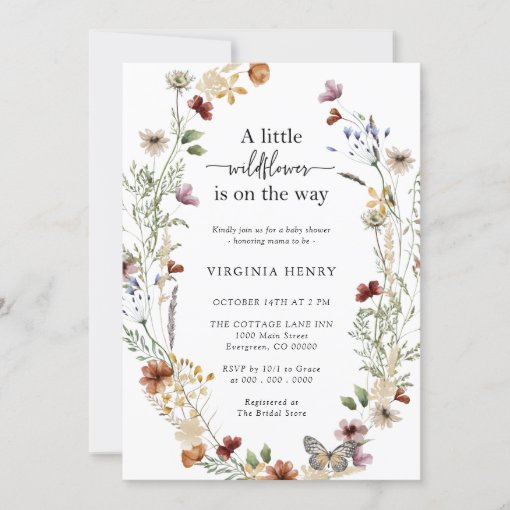Wildflower Baby Shower Invitation | Zazzle