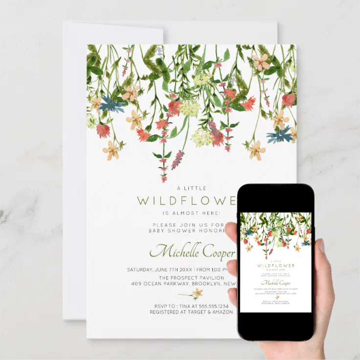 Wildflower Baby Shower Invitation | Zazzle