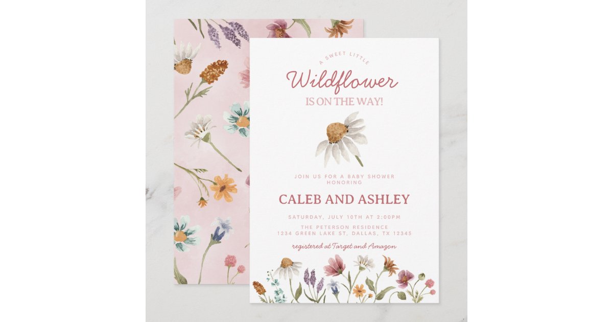 Wildflower Baby Shower Invitation | Zazzle