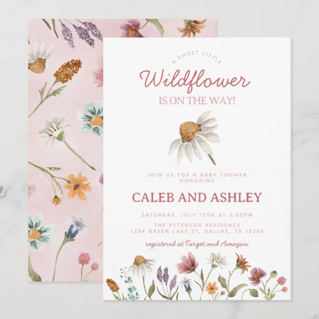 Wildflower Baby Shower Invitation | Zazzle