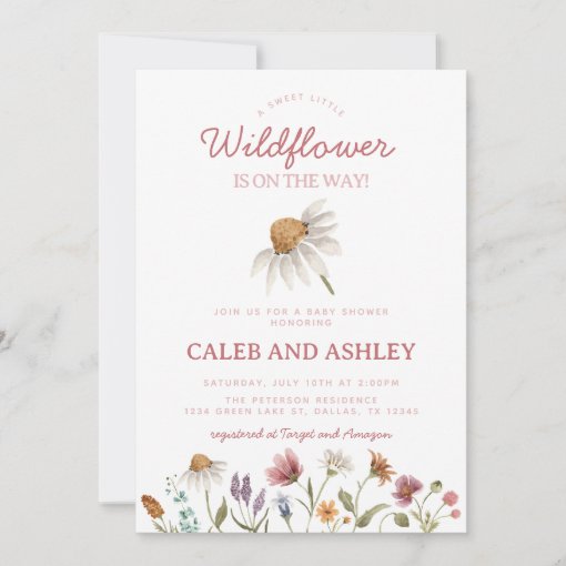 Wildflower Baby Shower Invitation | Zazzle
