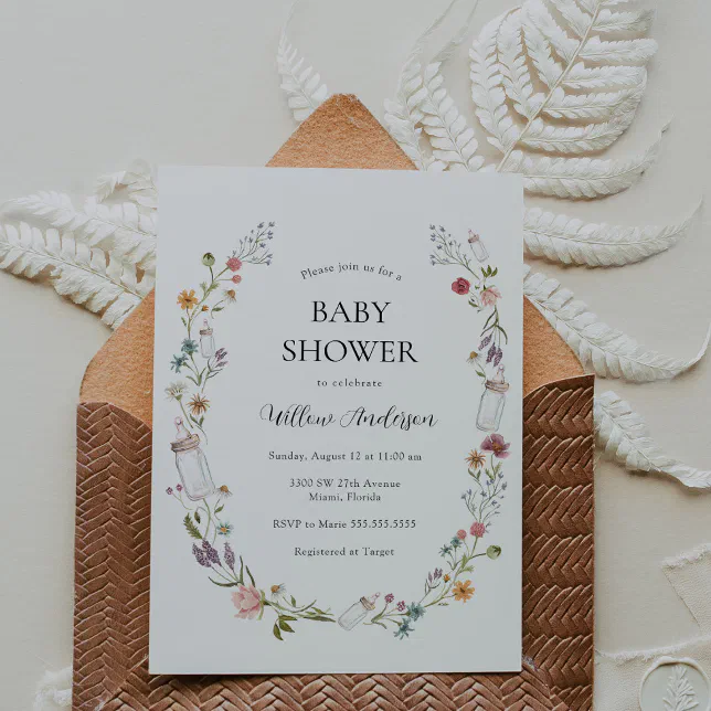 Wildflower Baby Shower Invitation | Zazzle