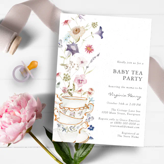 Wildflower Baby Shower Invitation | Zazzle