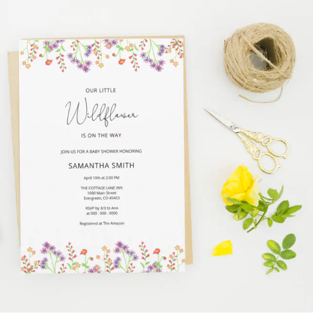 Wildflower Baby Shower Invitation | Zazzle