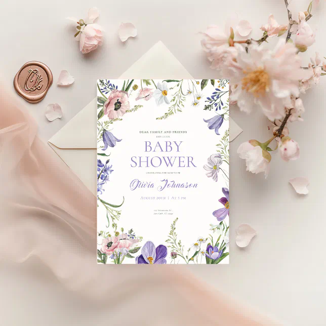 Wildflower Baby Shower Invitation | Zazzle