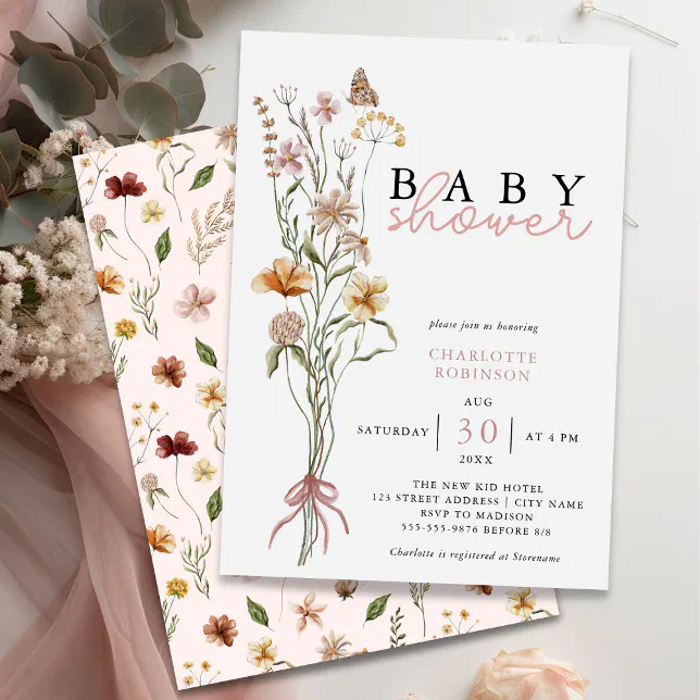 Wildflower Baby Shower Invitation | Zazzle