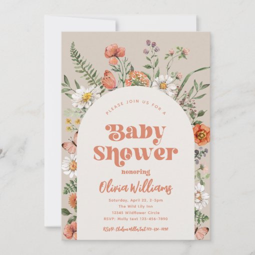 Wildflower Baby Shower Invitation | Wild Baby | Zazzle