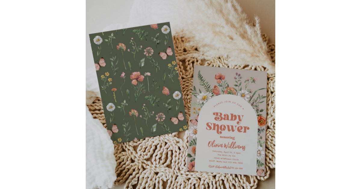 Wildflower Baby Shower Invitation | Wild Baby | Zazzle