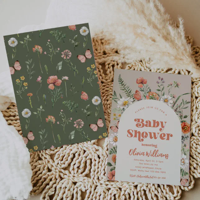 Wildflower Baby Shower Invitation | Wild Baby | Zazzle