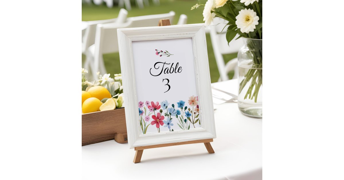 Wildflower Baby Shower Table Numbers | Zazzle