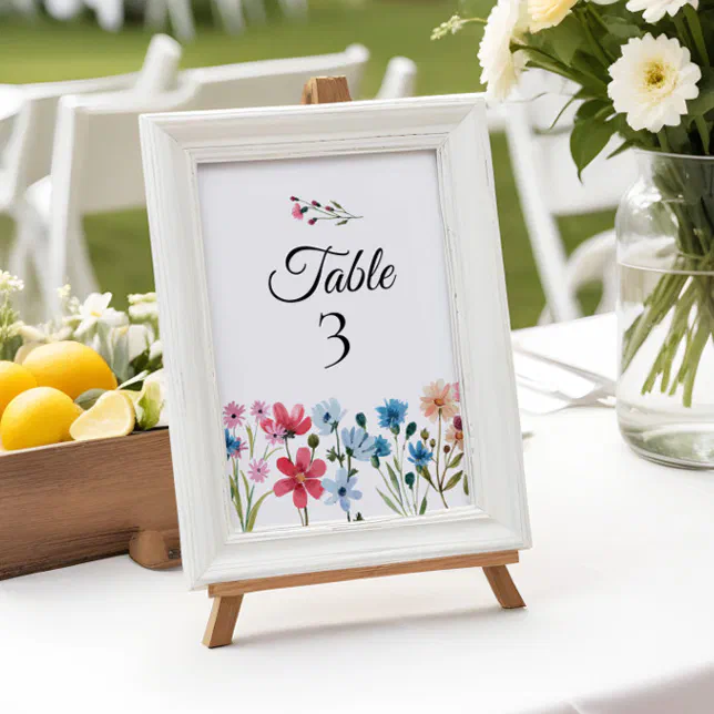 Wildflower Baby Shower Table Numbers | Zazzle