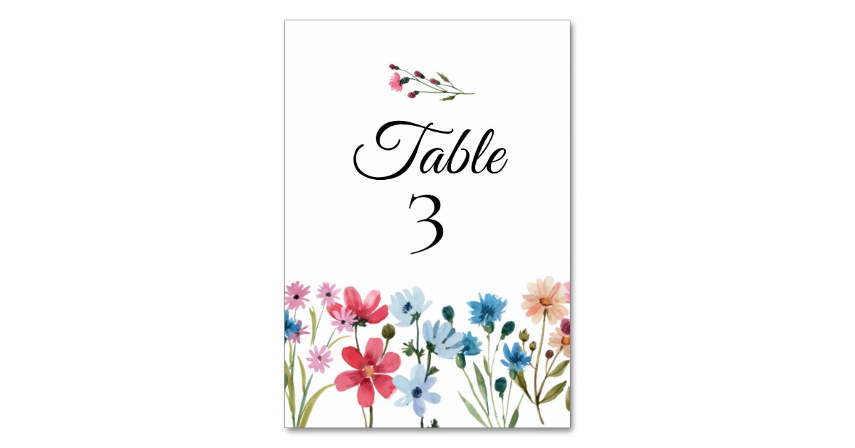 Wildflower Baby Shower Table Numbers | Zazzle