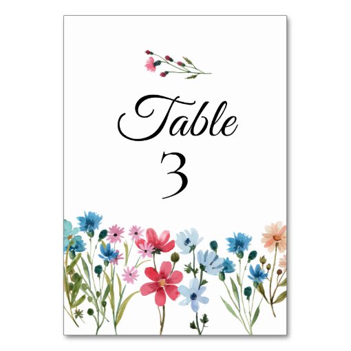 Wildflower Baby Shower Table Numbers | Zazzle