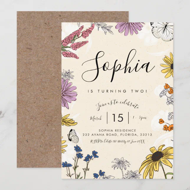 Wildflower Birthday Invitation | Zazzle
