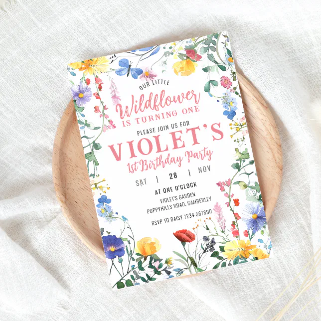 Wildflower Birthday Invitation | Zazzle
