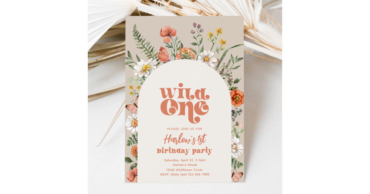 Wildflower Birthday Invitation | Wildflower First | Zazzle
