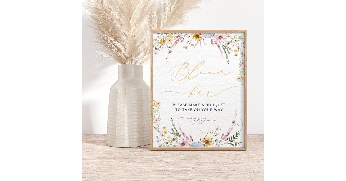 Wildflower Bloom | Flower Bar Poster | Zazzle