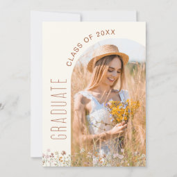 Wildflower Bloom Graduation Party Arch Photo Invitation | Zazzle