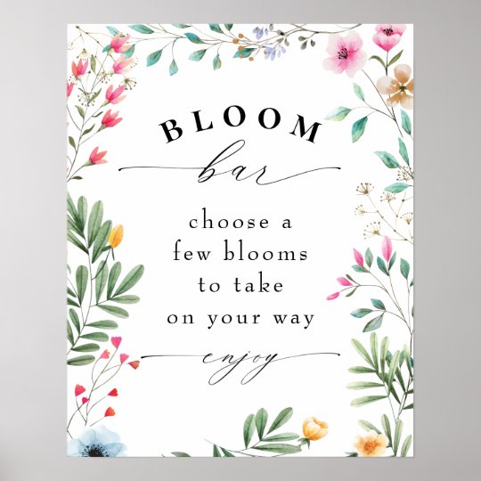 Wildflower Bloom or Flower Bar Sign | Zazzle.com