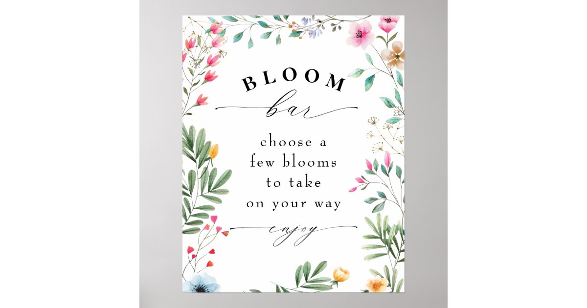 Wildflower Bloom or Flower Bar Sign | Zazzle