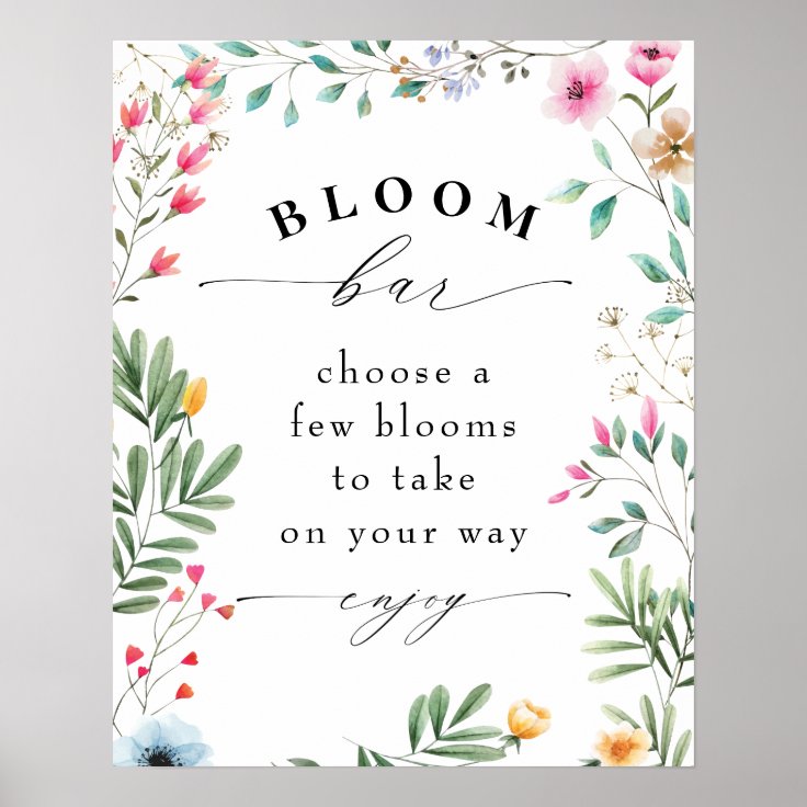 Wildflower Bloom or Flower Bar Sign | Zazzle
