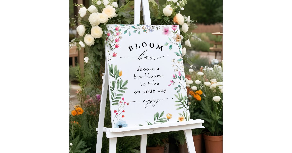 Wildflower Bloom or Flower Bar Sign | Zazzle