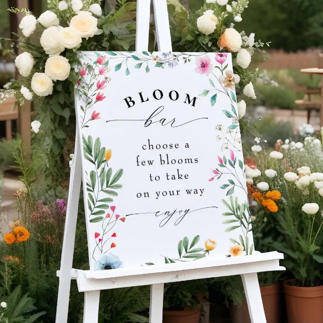 Wildflower Bloom or Flower Bar Sign | Zazzle