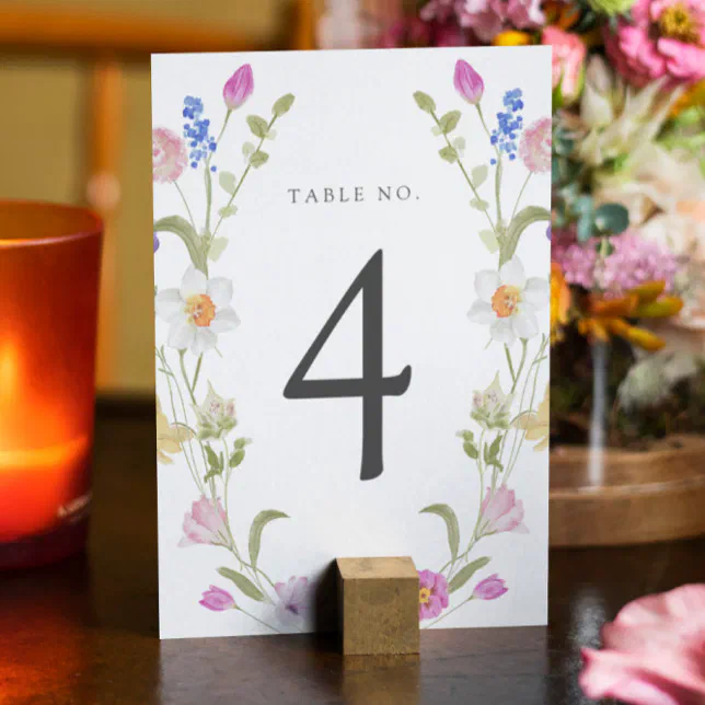 Wildflower Blooming Table Number | Zazzle