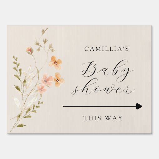 Wildflower Boho Baby Shower Sign Yard Sign | Zazzle
