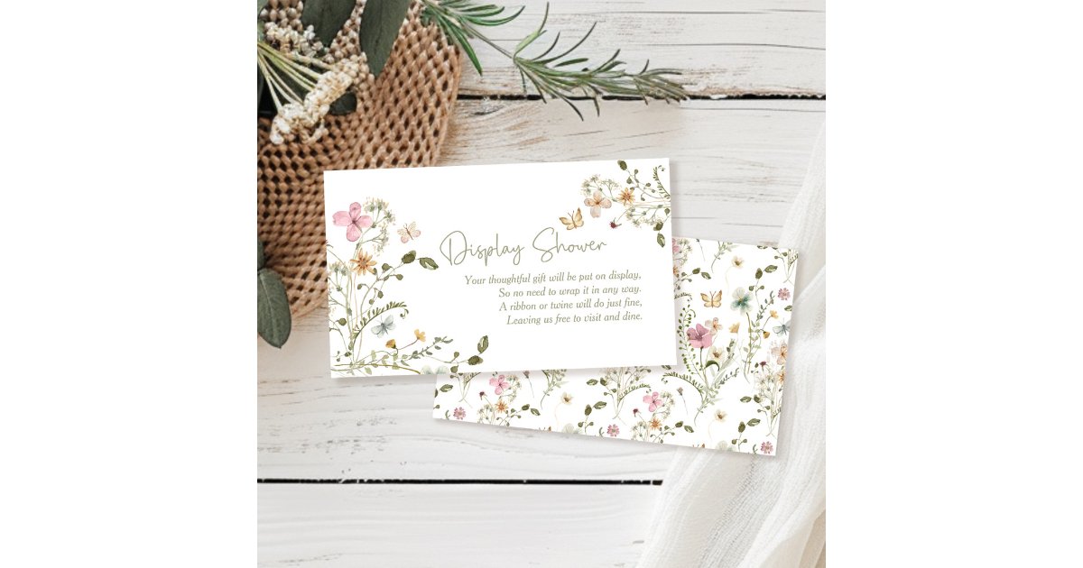 Wildflower Boho Bridal Display Shower Enclosure Card | Zazzle