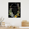 Wildflower Boho Chic Floral Welcome Bridal Shower Poster | Zazzle