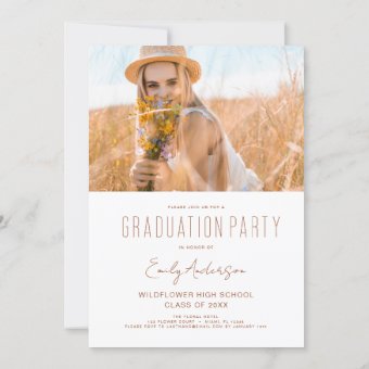 Wildflower Boho Floral Graduation Party Arch Photo Invitation | Zazzle
