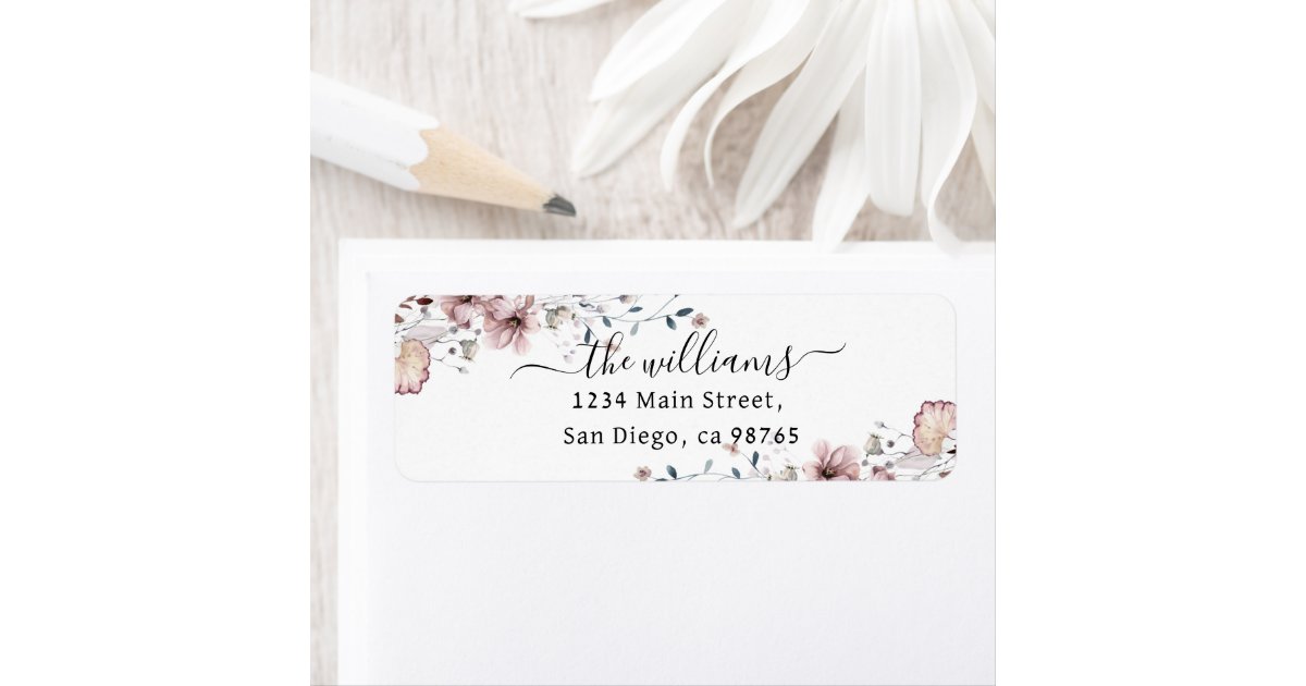 Wildflower boho minimalist modern Baby Shower Label | Zazzle