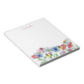 Wildflower Border Pretty Personalized Notepad | Zazzle